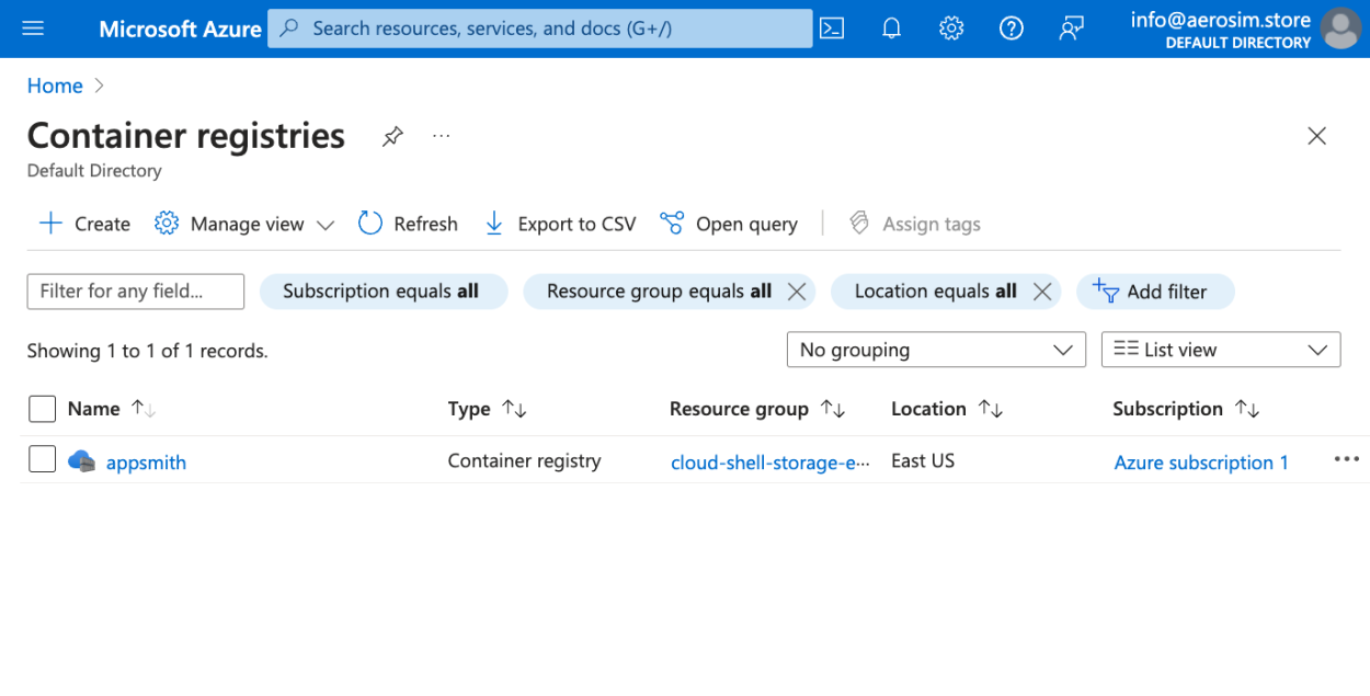 Pushing a Docker Image to Azure Container Registry | Appsmith Community Portal